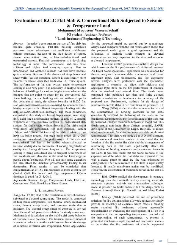 (PDF) Evaluation of R.C.C Flat Slab & Conventional Slab Subjected to Seismic & Temperature Load