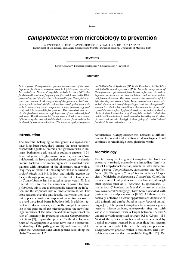 (PDF) Campylobacter: from microbiology to prevention