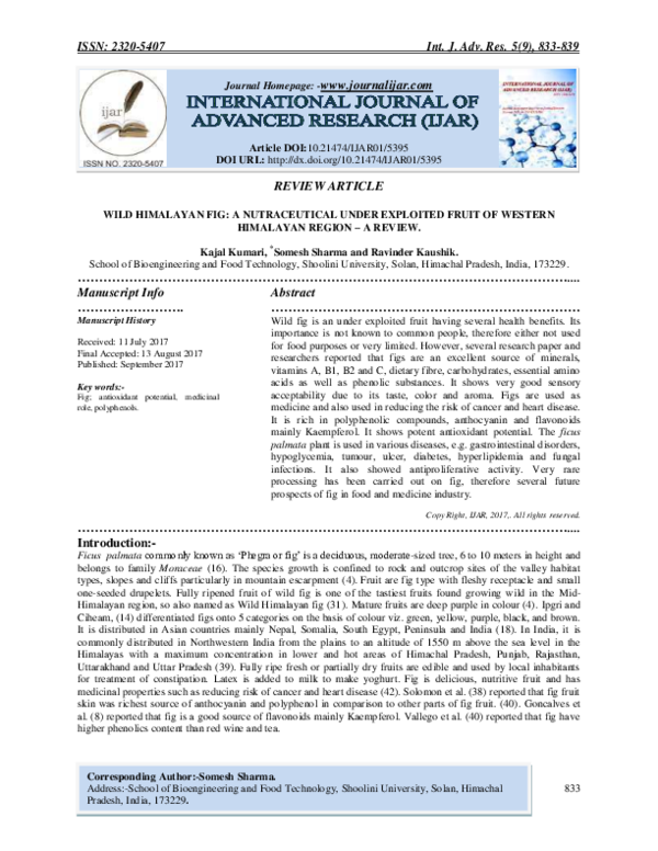 (PDF) WILD HIMALAYAN FIG: A NUTRACEUTICAL UNDER EXPLOITED FRUIT OF ...