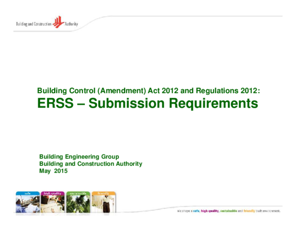 (PDF) Building Control (Amendment) Act 2012 and Regulations 2012: ERSS ...