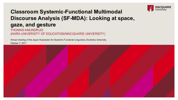 (PDF) Classroom Systemic-Functional Multimodal Discourse Analysis (SF-MDA): Looking at space ...