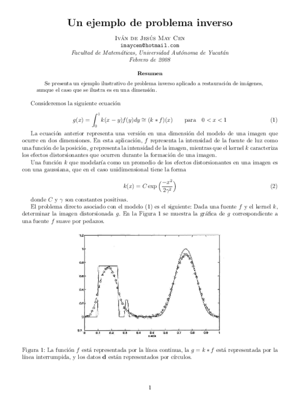 (PDF) Un ejemplo de problema inverso