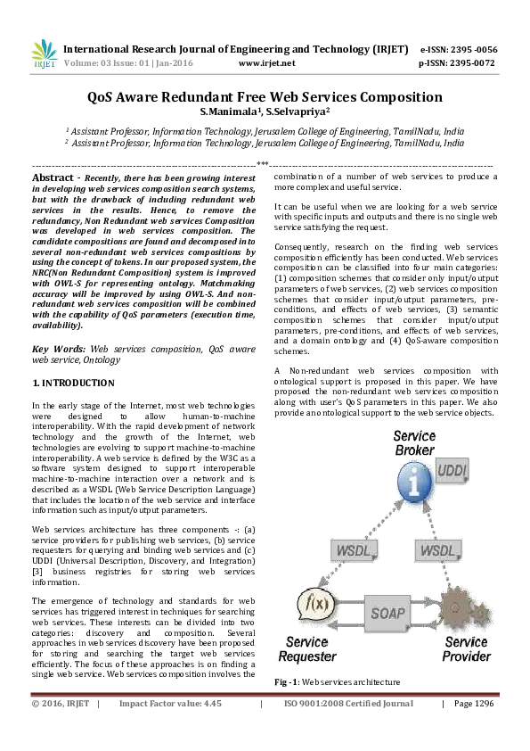 (PDF) QoS Aware Redundant Free Web Services Composition