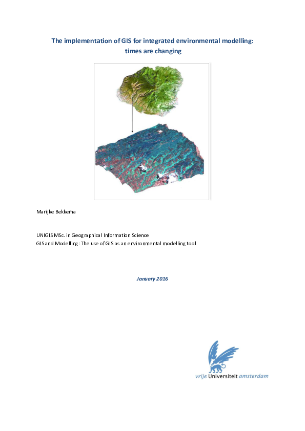 (PDF) The implementation of GIS for integrated environmental modelling: times are changing
