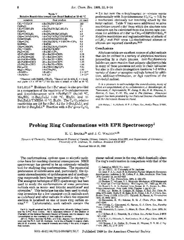 (PDF) Probing ring conformations with EPR spectroscopy