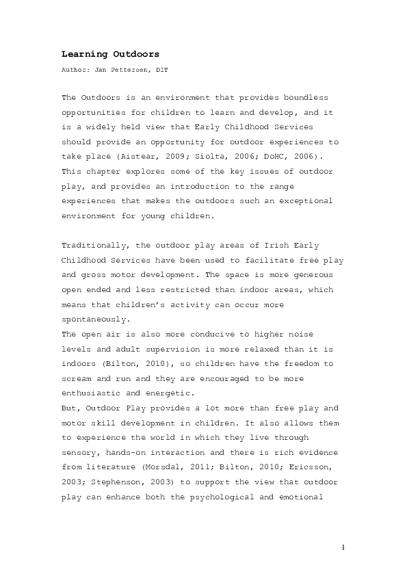 (PDF) Learning Outdoors