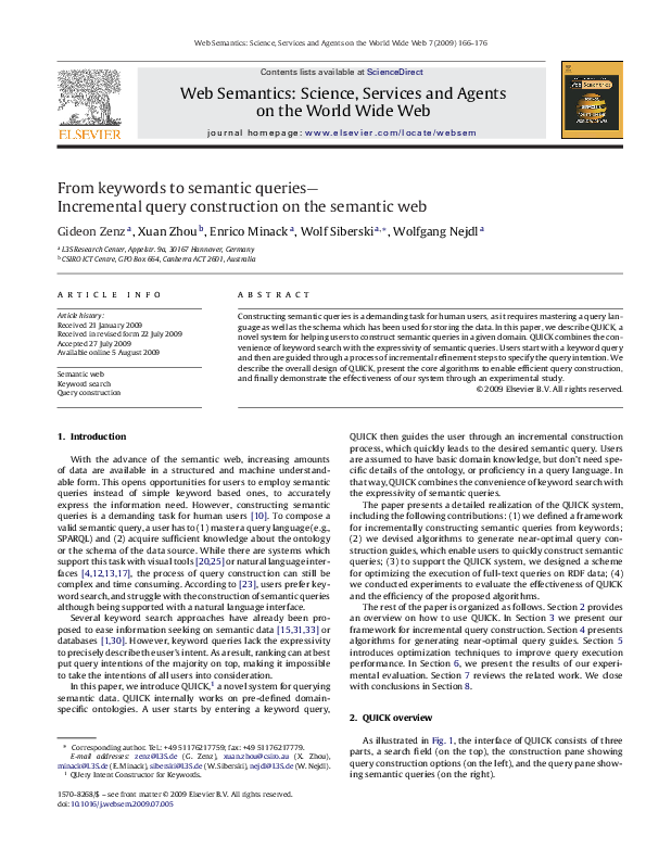 Pdf From Keywords To Semantic Queries—incremental Query Construction