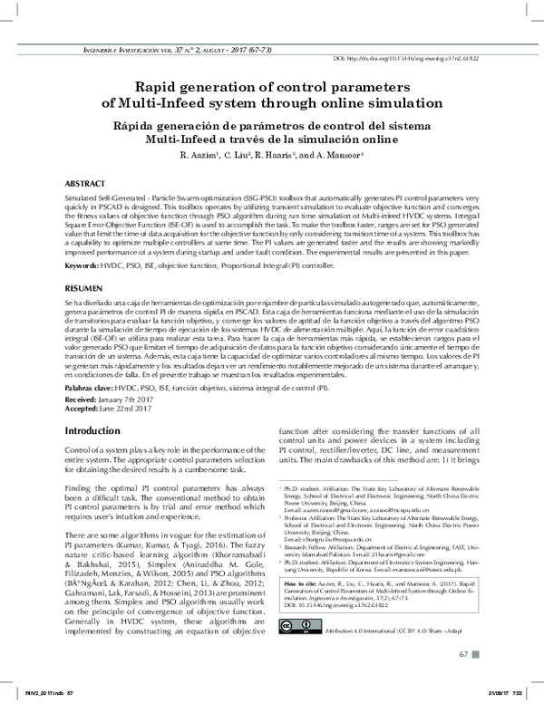 (PDF) Rapid generation of control parameters of Multi-Infeed system through online simulation