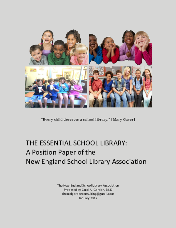 (DOC) The ESSENTIAL SCHOOL LIBRARY: A Position Paper of the New England ...