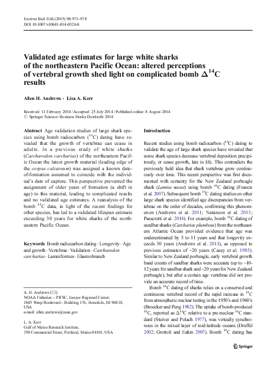 (PDF) Age validation of great hammerhead shark (Sphyrna mokarran ...