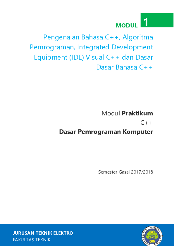 (PDF) Pengenalan Bahasa C++, Algoritma Pemrograman, Integrated ...