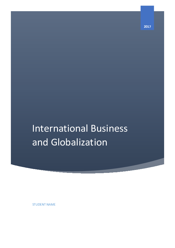(DOC) International Business and Globalization