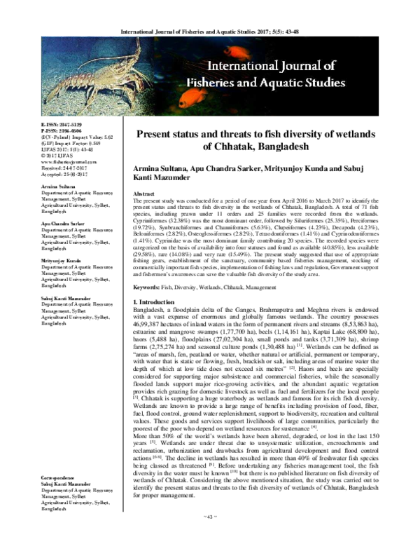 (PDF) International Journal of Fisheries and Aquatic Studies 2017; 5(5 ...