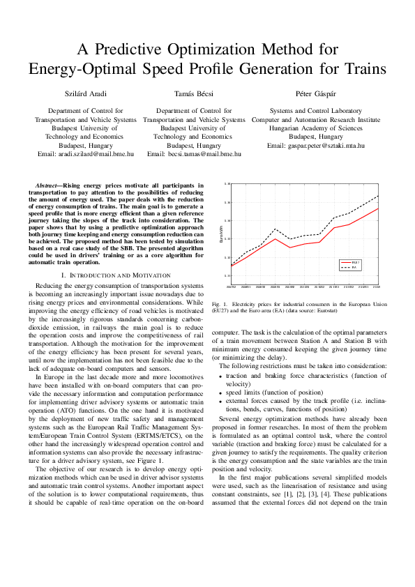 (PDF) A Predictive Optimization Method for Energy-Optimal Speed Profile ...