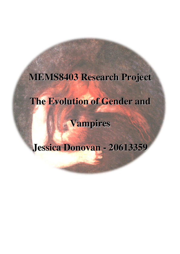 (PDF) The Evolution of Gender and Vampires