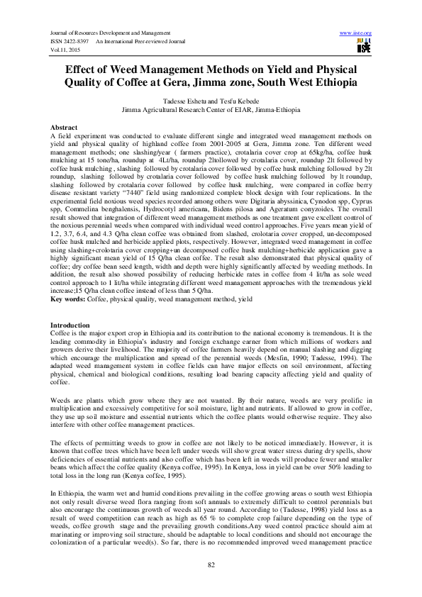 (PDF) Effect of Weed Management Methods on Yield and Physical Quality ...