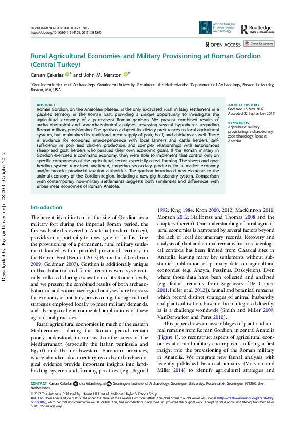 (PDF) Rural Agricultural Economies and Military Provisioning at Roman ...