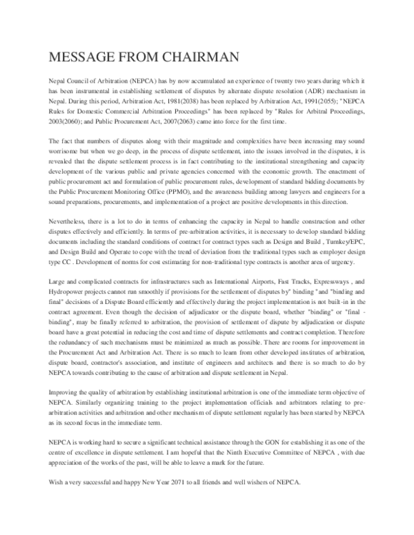 (DOC) Message from Chairman