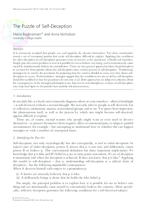 (PDF) The Puzzle of Self-Deception