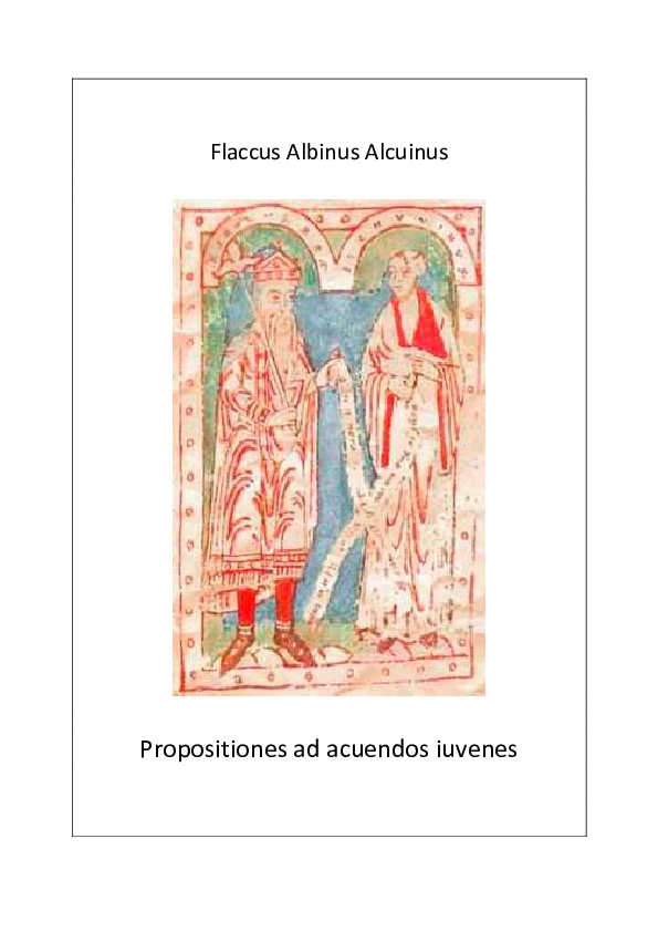 (PDF) Flaccus Albinus Alcuinus: Propositiones ad acuendos iuvenes