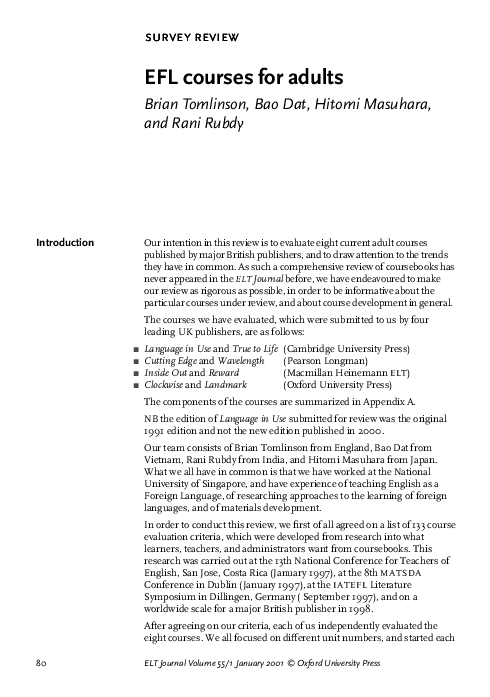 (PDF) EFL courses for adults