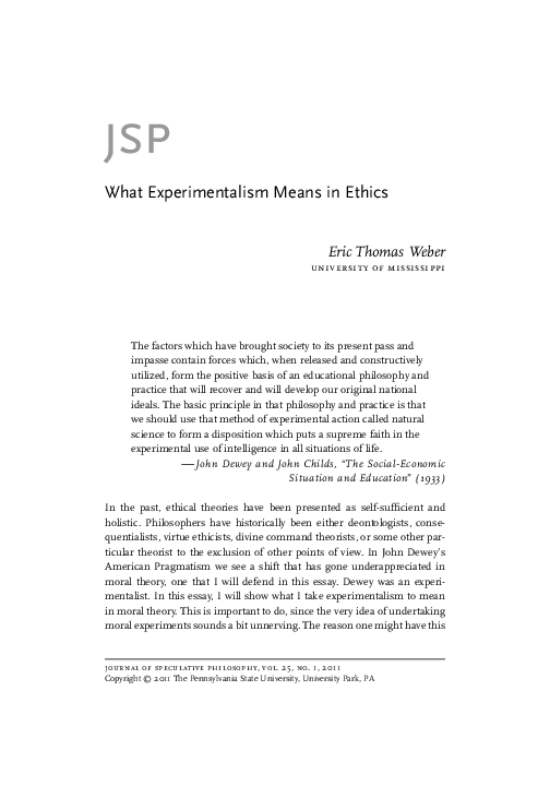 (PDF) What Experimentalism Means in Ethics