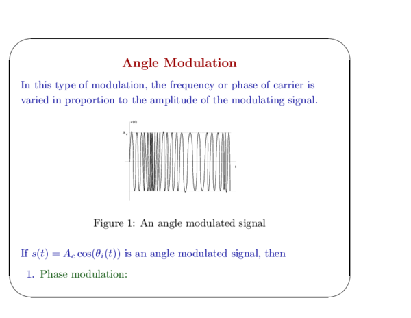 (PDF) Angle Modulation