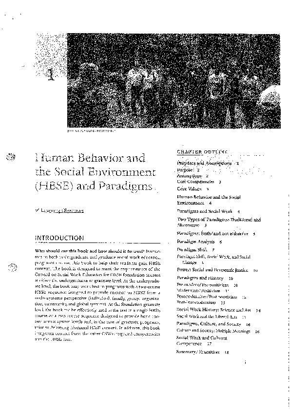 (PDF) Chapter 1 Human Behavior and the Social Environment