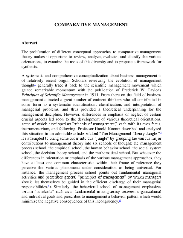 (DOC) COMPARATIVE MANAGEMENT