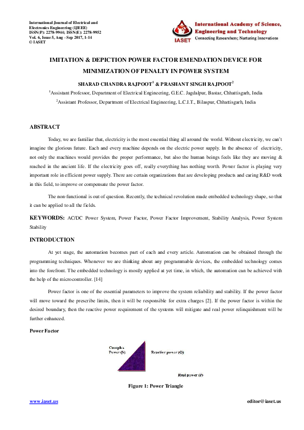 (PDF) IMITATION & DEPICTION POWER FACTOR EMENDATION DEVICE FOR ...