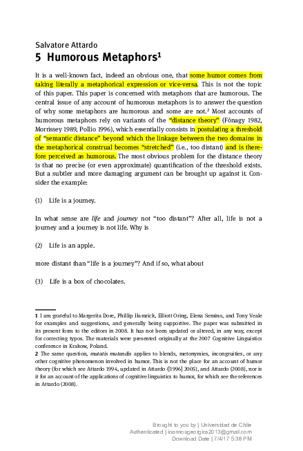 (PDF) Humorous metaphors