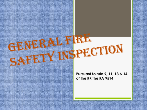 (PPT) General fire safety inspection procedures