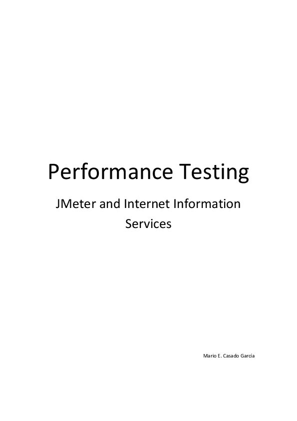 (PDF) Performance Testing: JMeter and Internet Information Services