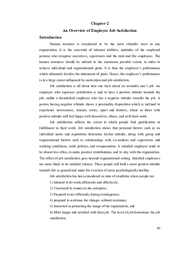 (PDF) Chapter-2 An Overview of Employee Job Satisfaction