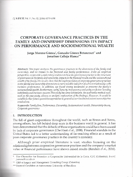 (PDF) Corporate governance practices in the family and ownership dimensions its impact on ...