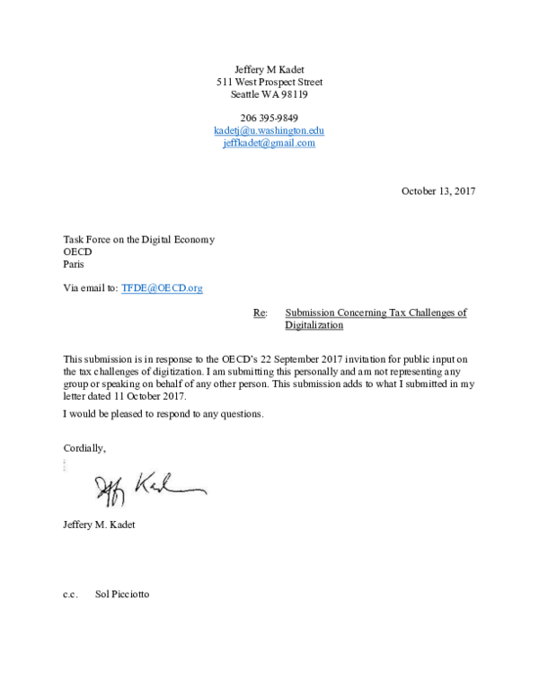 (PDF) Submission to OECD Task Force on the Digital Economy - Second ...