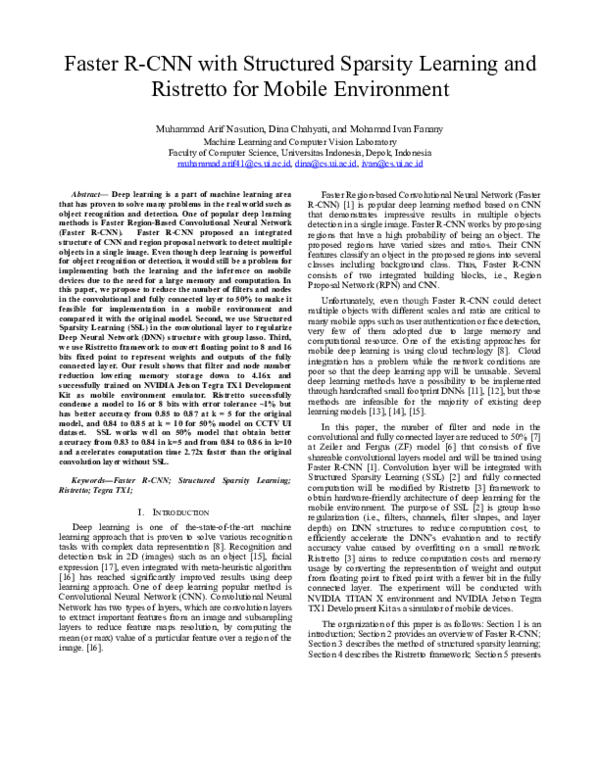 (PDF) Faster R-CNN with Structured Sparsity Learning and Ristretto for Mobile Environment