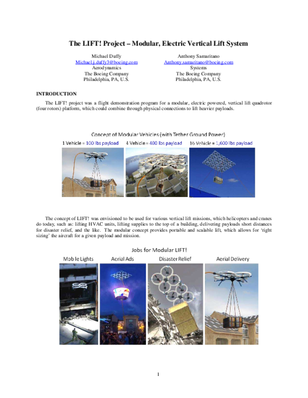 (PDF) The LIFT! Project - Modular, Electric Vertical Lift System with ...