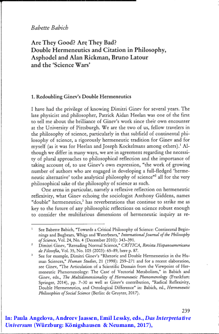 (PDF) Are They Good? Are They Bad? Double Hermeneutics and Citation in ...