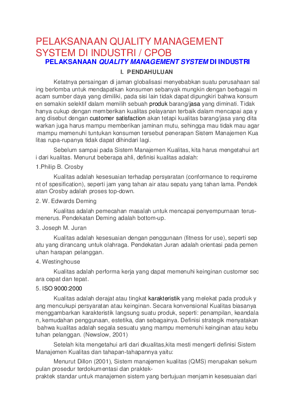 (DOC) PELAKSANAAN QUALITY MANAGEMENT SYSTEM DI INDUSTRI / CPOB ...