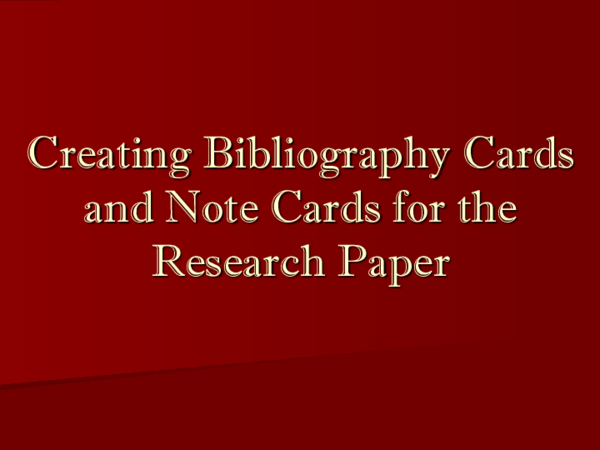 (PDF) PPT Note Cards and Bib Cards
