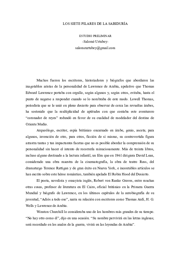 (DOC) LOS SIETE PILARES DE LA SABIDURÍA