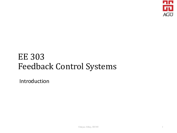 (PDF) EE 303 Feedback Control Systems