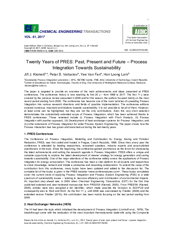 (PDF) Twenty Years of PRES: Past, Present and Future – Process ...