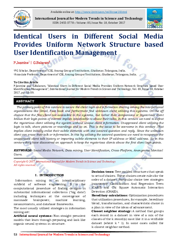 (PDF) Identical Users in Different Social Media Provides Uniform ...