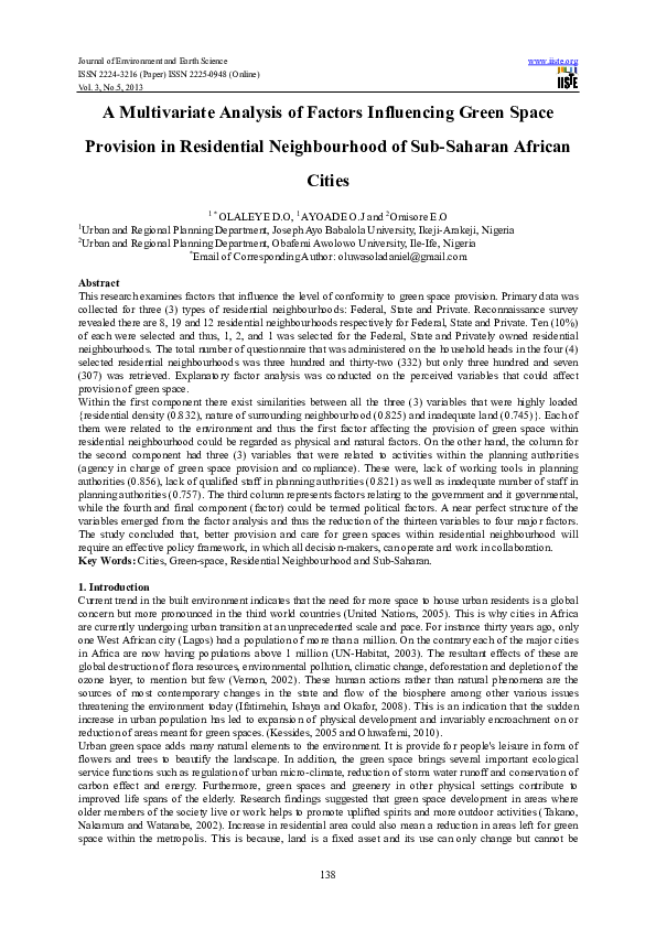 (PDF) A multivariate analysis of factors influencing the drain ...