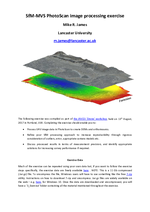 (PDF) SfM-MVS PhotoScan image processing exercise