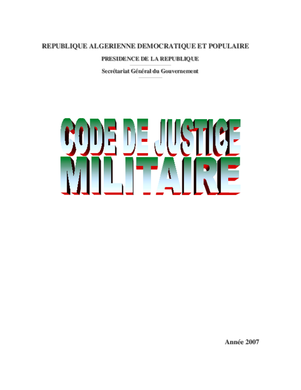 (PDF) Code de la justice militaire