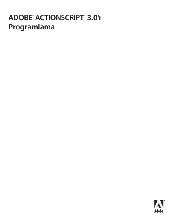 (PDF) ADOBE ® ACTIONSCRIPT ® 3.0'ı Programlama