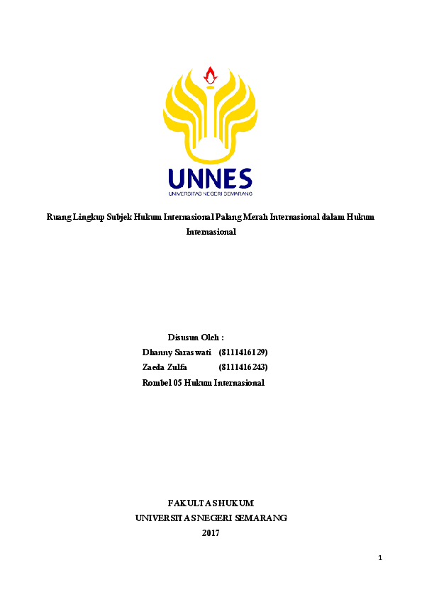 (DOC) Ruang Lingkup Subjek Hukum Internasional Palang Merah ...